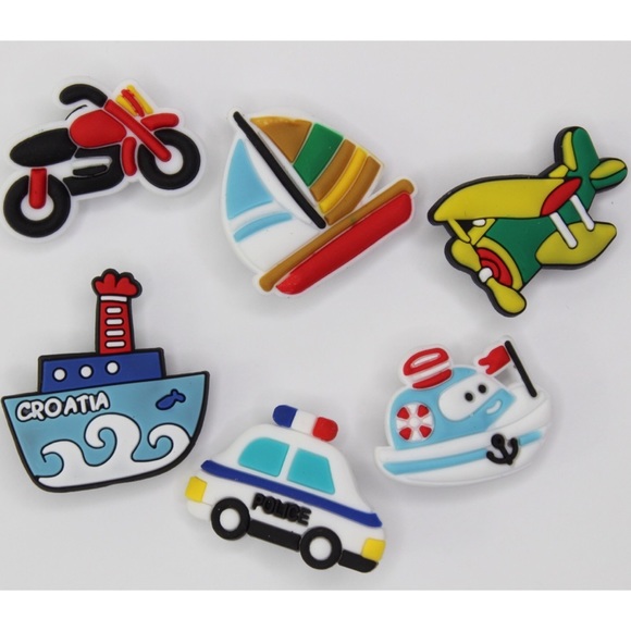 CROCS | Shoes | Croc Charms 6 Piece Nwot Transportation Boats Cars ...
